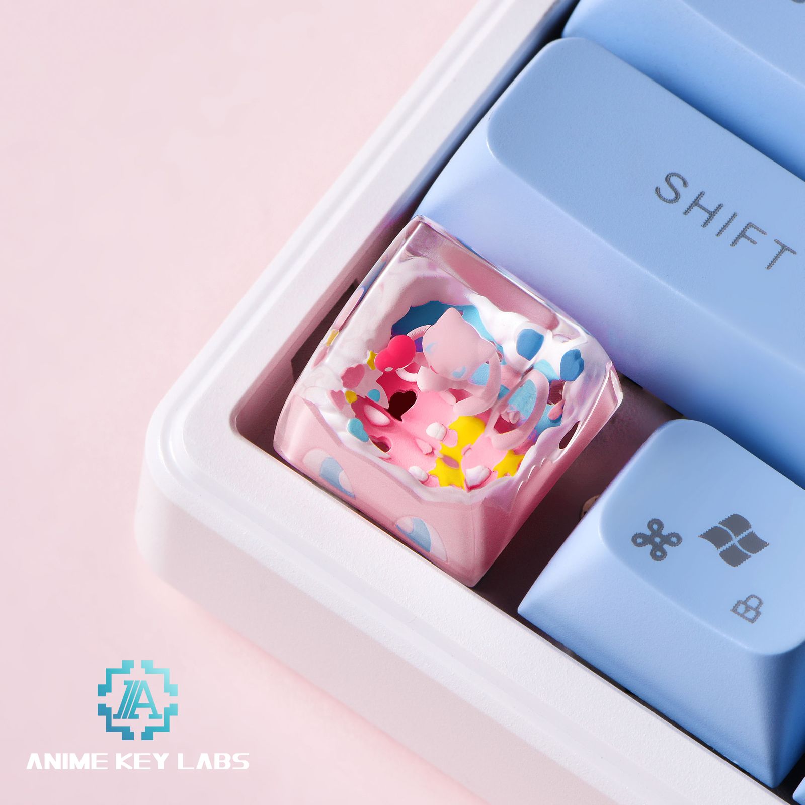 Artisan Mew Resin Keycaps - Handmade Keyboard Cap