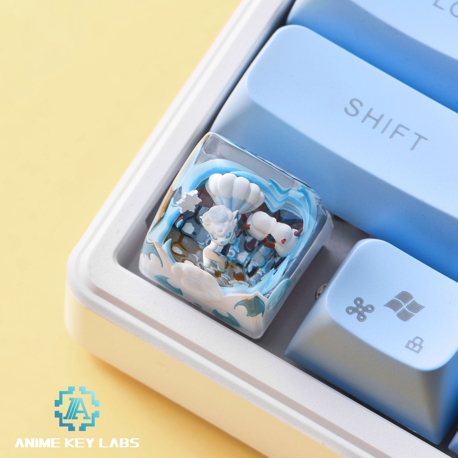 Alolan Vulpix Resin Keycap for Keyboard - Handmade & Artisan